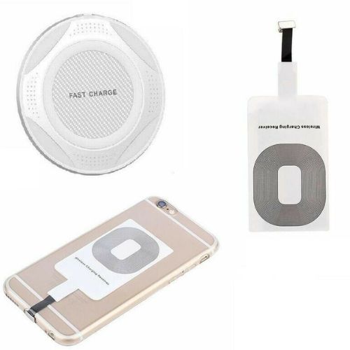 Qi Wireless Charger Charging Receiver Pad + Station for iPhone 5 5S 6 ...