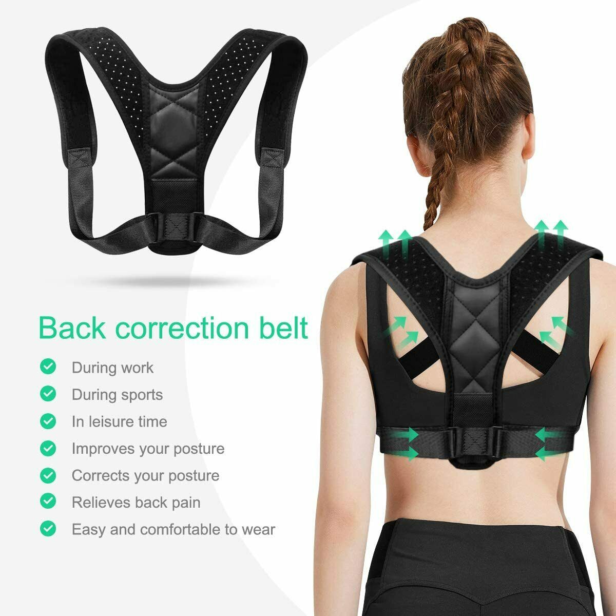 Back Posture Corrector For Men & Women Adjustable Pain Relief Back & S ...