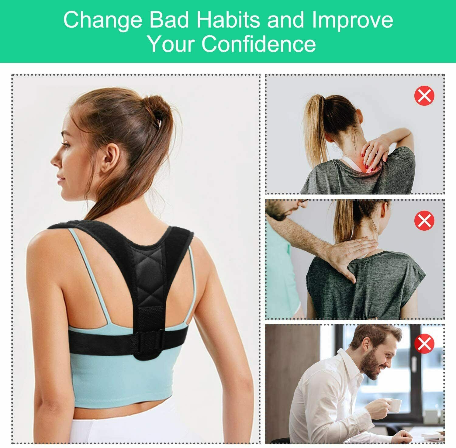 Back Posture Corrector For Men & Women Adjustable Pain Relief Back & S ...
