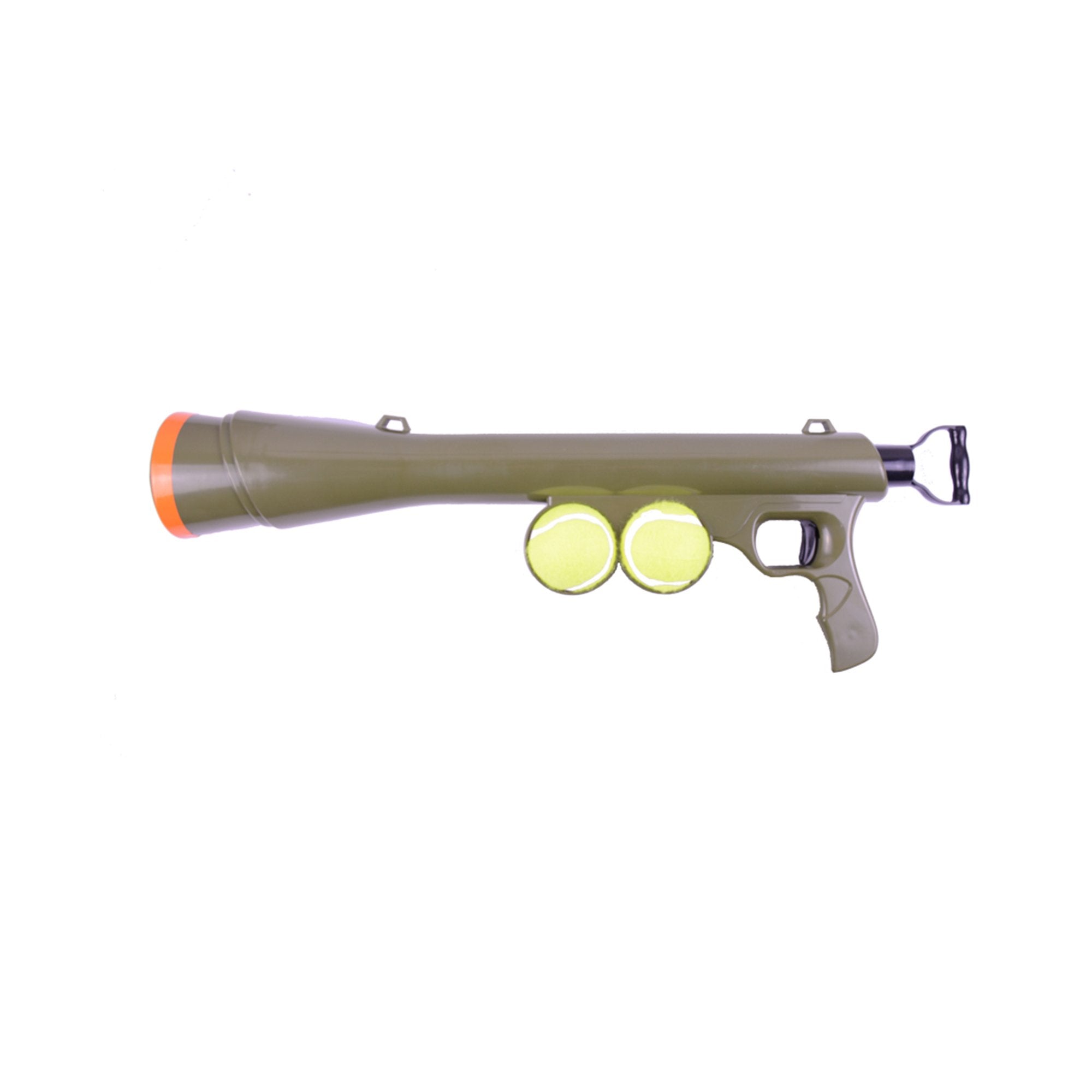 Dog Tennis Ball Gun Launcher With 2 Squeaky Balls Pet Play Fetch Throw ...